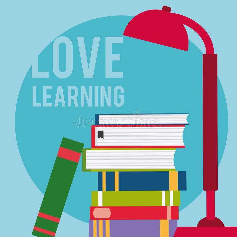 Love Learning Cartoon Design Stock Vector - Illustration of lamp ...