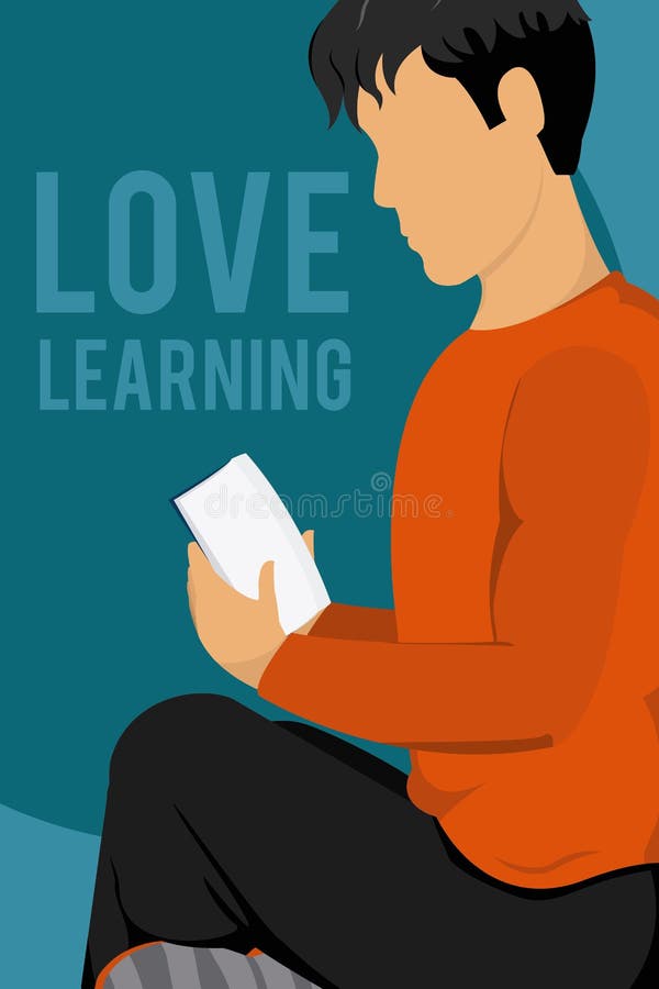 Love Learning Cartoon Design Stock Vector - Illustration of lamp ...