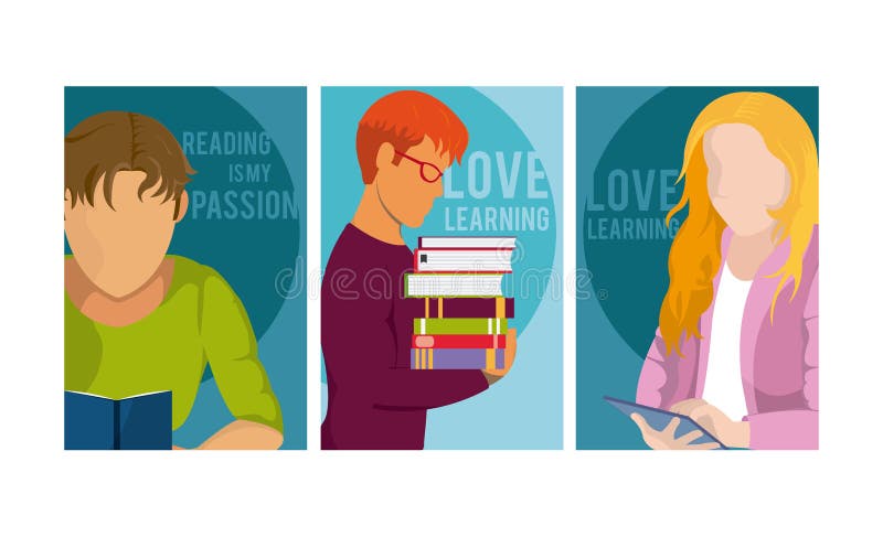 Love Learning and Reading Design Stock Vector - Illustration of ...