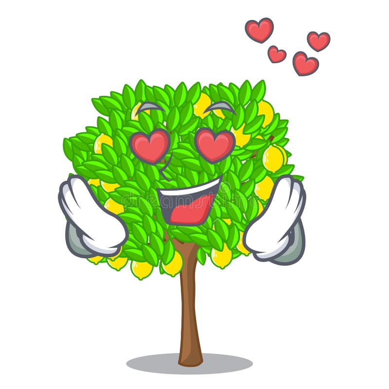 In Love Lemon Tree Cartoon Next the House Stock Vector - Illustration ...