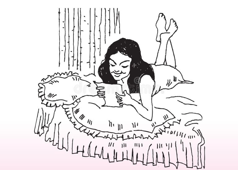 Lady Reading Letter Stock Illustrations – 222 Lady Reading Letter Stock ...