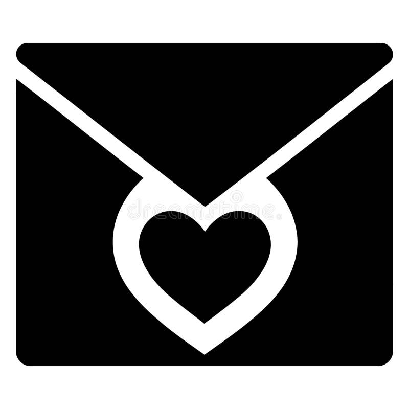 Love Letter Envelope Silhouette Representation of Romance, Affection ...