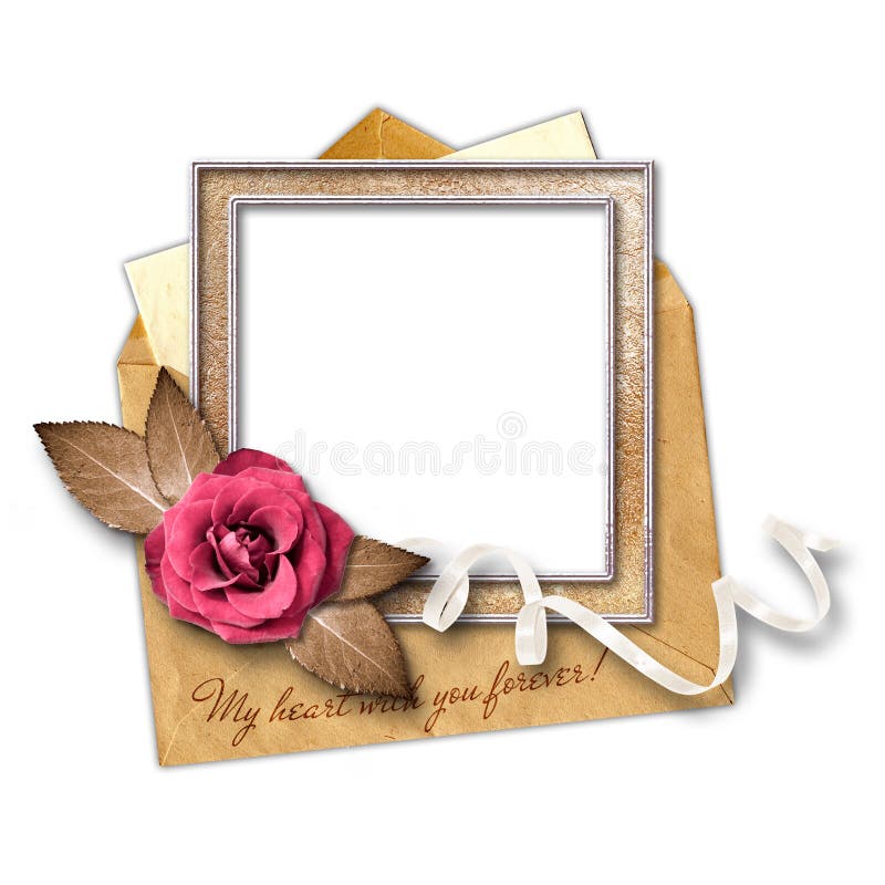 Love letter and gold frame stock illustration. Illustration of mother ...