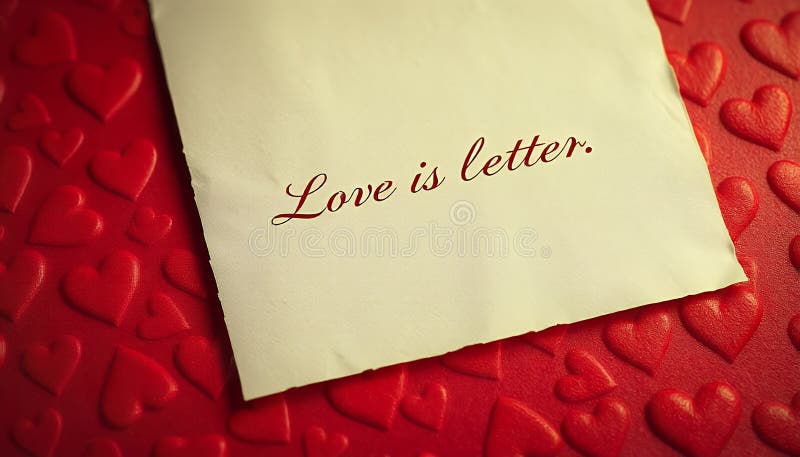 Love Letter on Heart Embossed Background Expressing Romance and ...