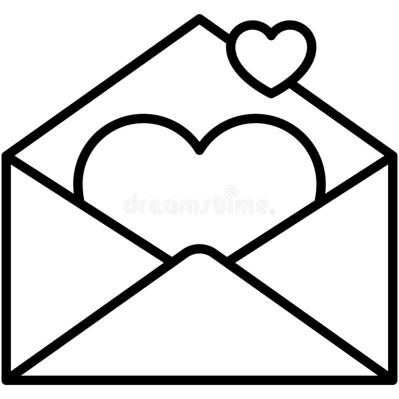 Love Letter with Pencil Icon, Love and Heart Vector Stock Vector ...