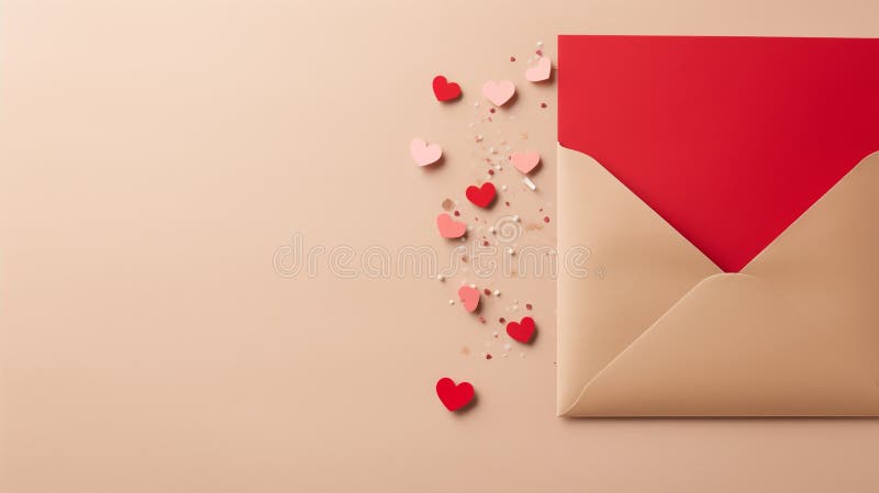 Love Letter with Numerous Tiny Hearts, Overflowing Affection, AI ...