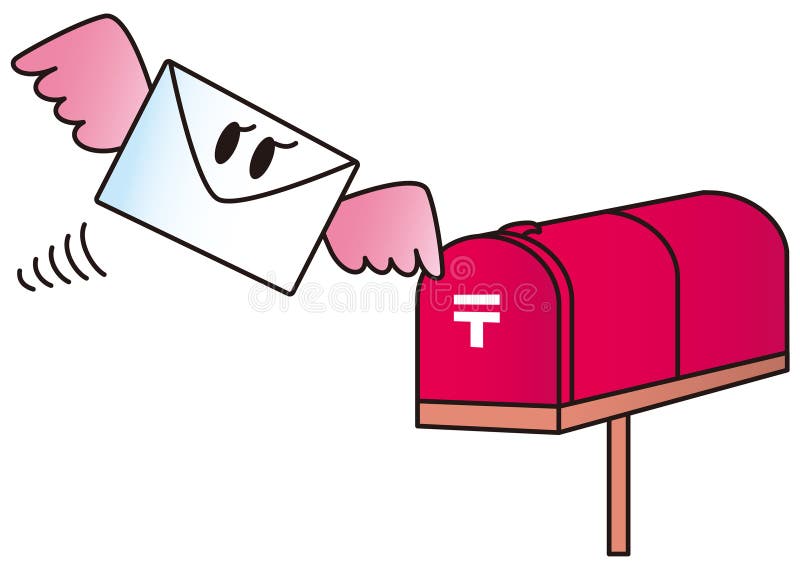 A Love Letter that S about To Fly into the Mailbox Stock Vector ...