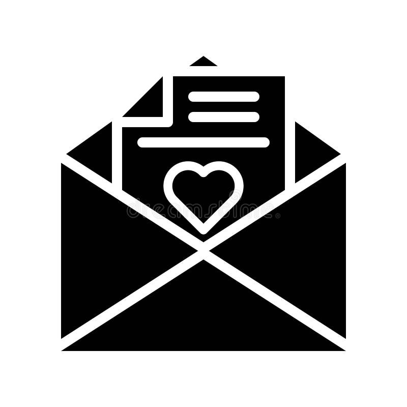 Love Letter Vector Illustration, Isolated Solid Style Icon Stock Vector ...