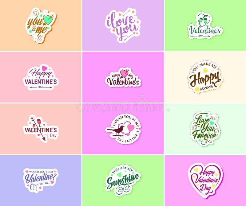 Love Lettering Stickers for the Most Romantic Day of the Year Stock ...