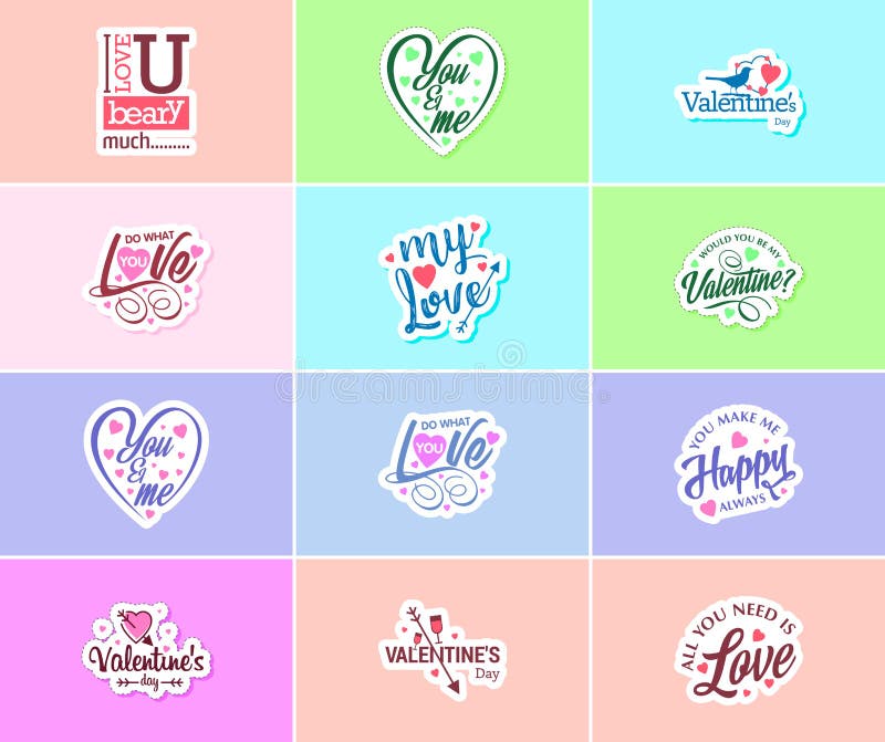 Love Lettering Stickers for the Most Romantic Day of the Year Stock ...