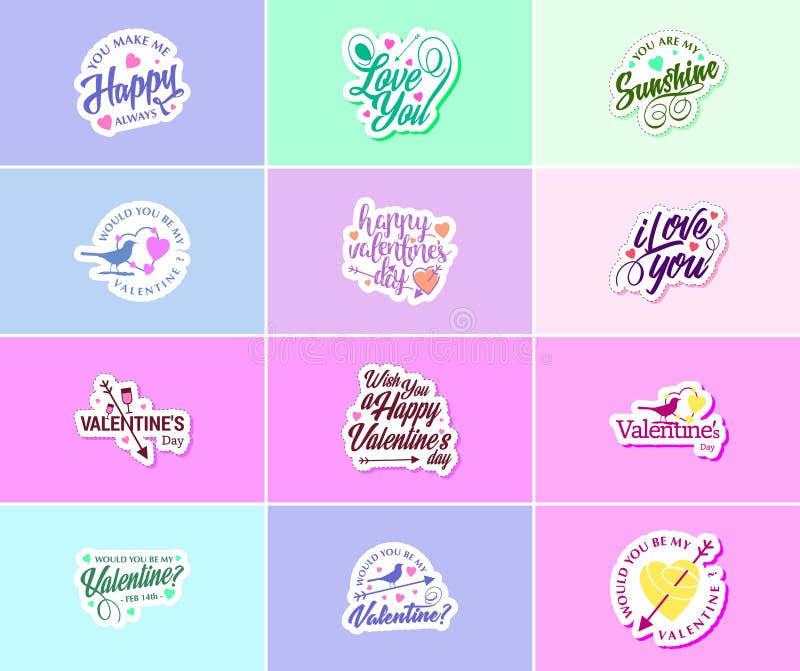 Love Lettering Stickers for the Most Romantic Day of the Year Stock ...