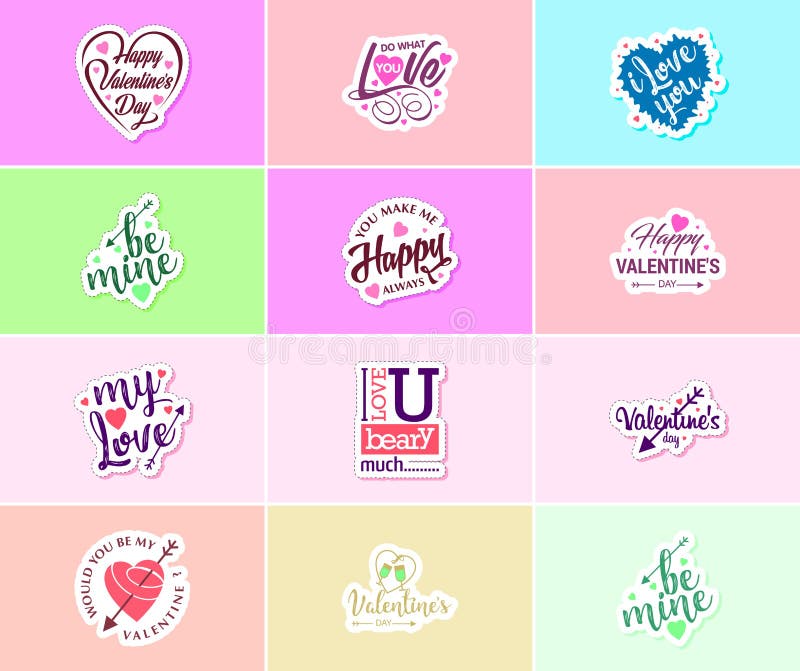 Love Lettering Stickers for the Most Romantic Day of the Year Stock ...