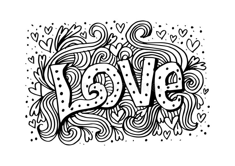 Love lettering stock vector. Illustration of decorative - 109834571