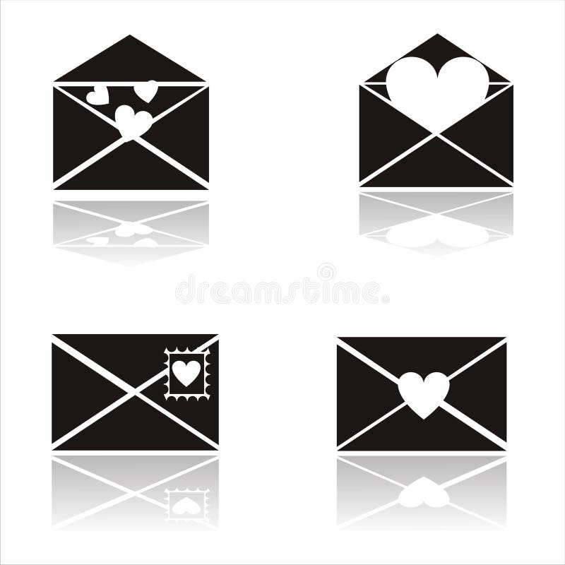 Love letters icons stock vector. Illustration of holiday - 17686252