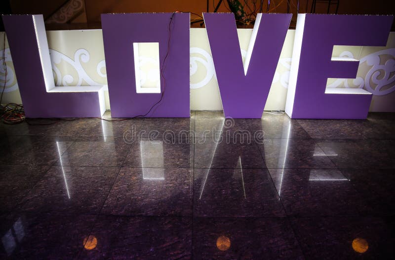 Love Letters Sign. Wedding or Proposal Decoration Stock Photo - Image ...