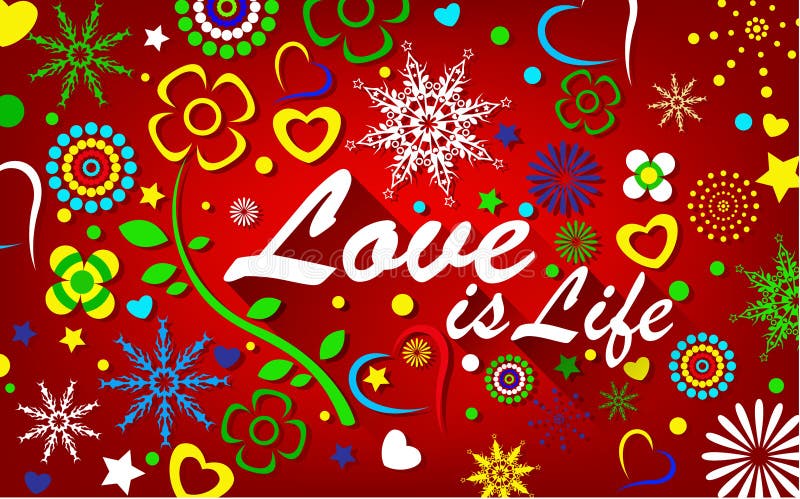 Love is Life Background Party Stock Illustration - Illustration of logo ...