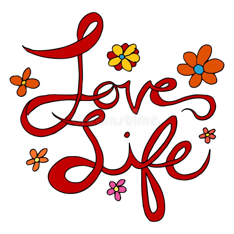 Love and Life Text stock vector. Illustration of white - 41097589