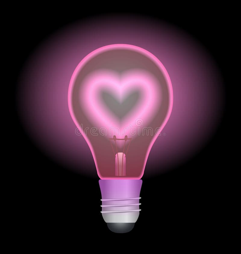 Love light bulb stock vector. Illustration of vector - 50598587