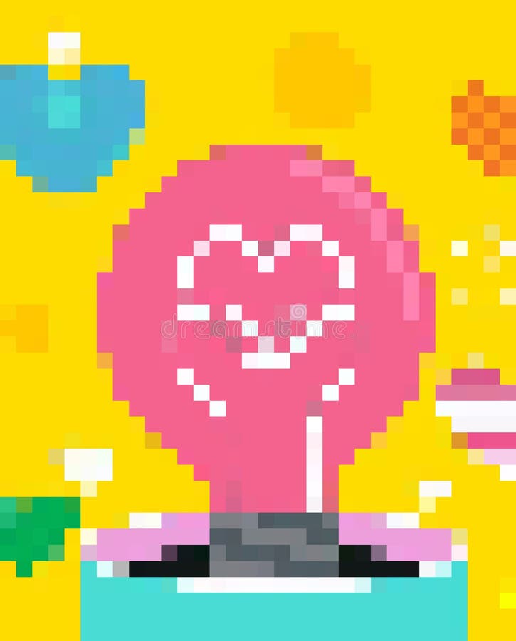 Love Light Bulb in Square Pattern Stock Vector - Illustration of bulb ...