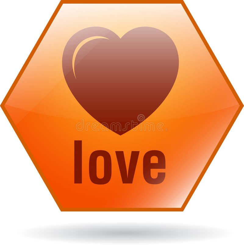 Love heart icon web button stock illustration. Illustration of badge ...