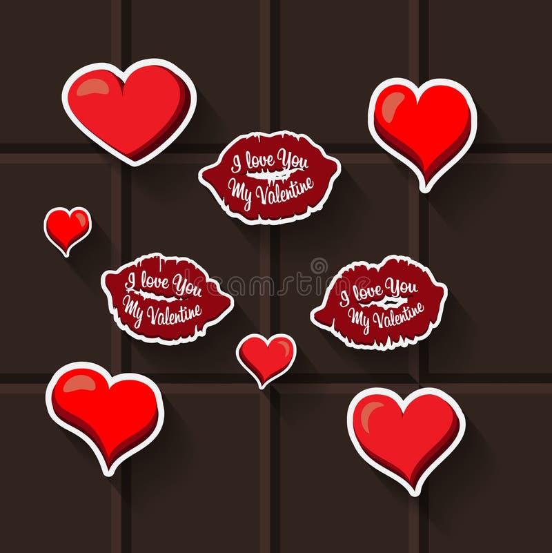 Love Lips and Stars, Valentines Concept Stock Illustration ...