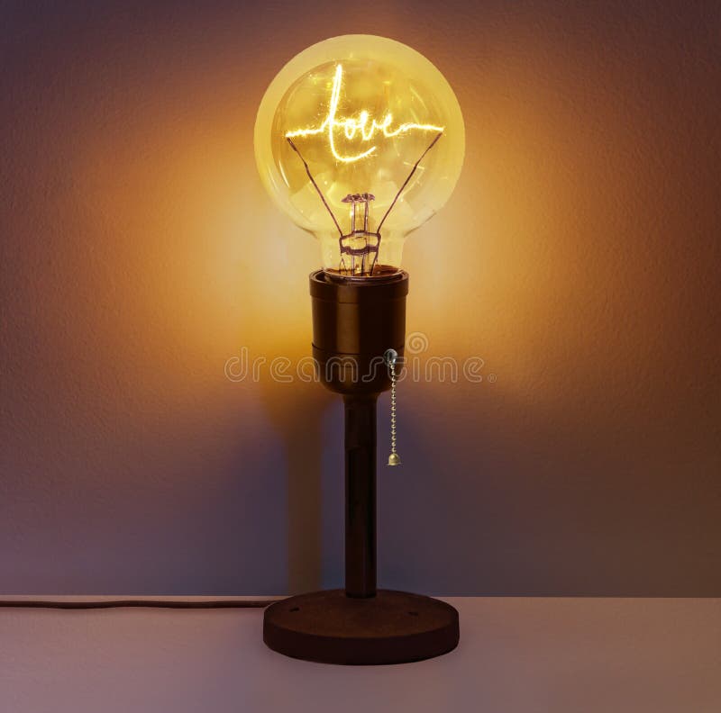 Love Lit Up Inside Glowing Light Bulb Stock Image - Image of alive ...