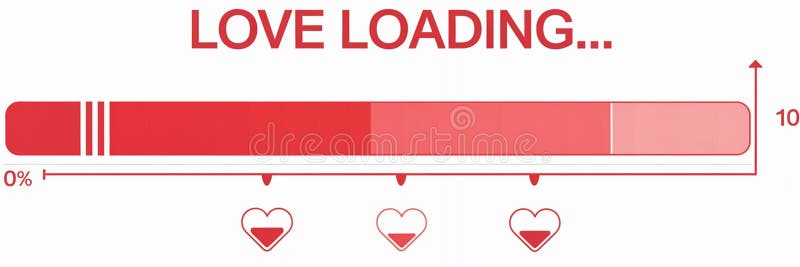 Love Loading Bar Graphic Red Hearts Valentine Design Digital ...