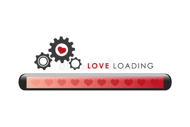 Love Loading Bar with Red Heart Stock Vector - Illustration of banner ...