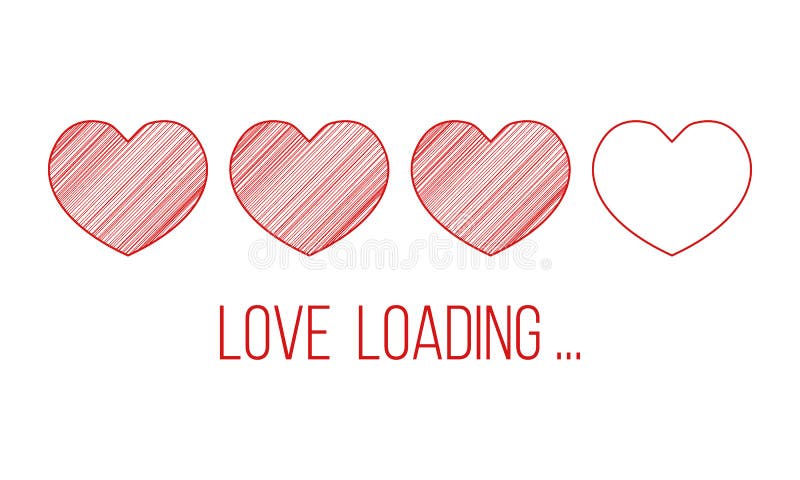 Love Loading, Hearts Progress Bar Stock Vector - Illustration of reboot ...