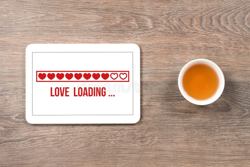 Love Loading, Progress Bar in Digital Tablet Stock Image - Image of ...
