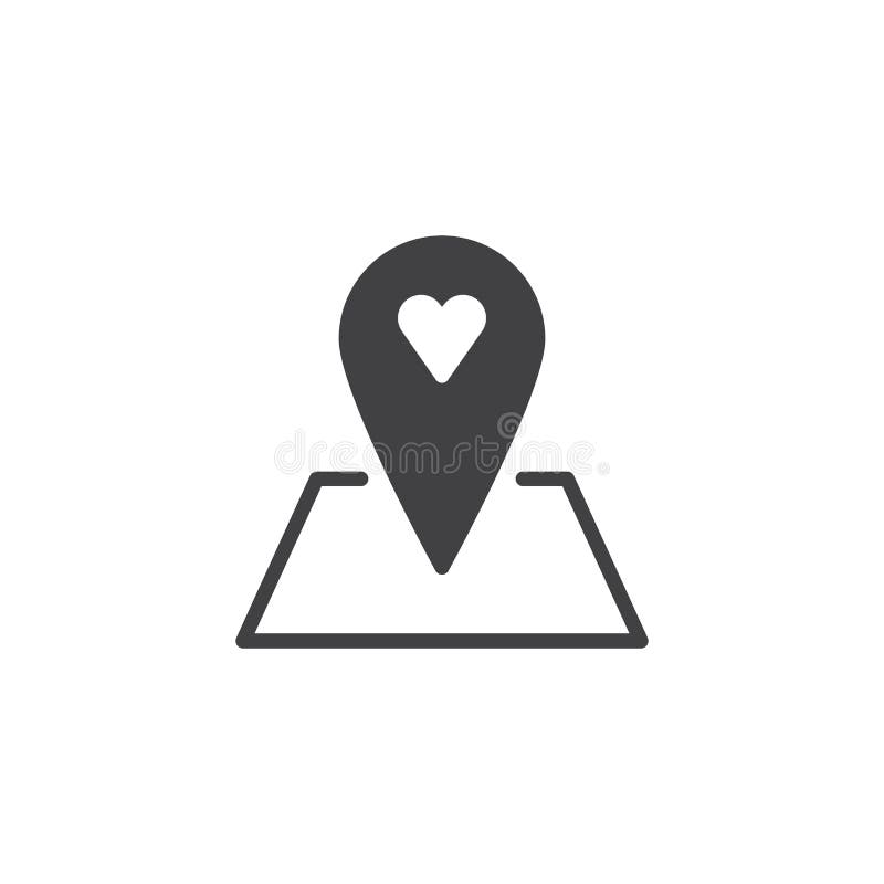 Love location icon vector stock vector. Illustration of marker - 107930140