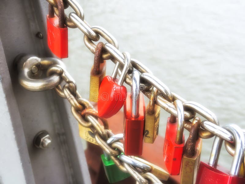 Love Lock As a Symbol of Love and Unity Hanging on a Bridge Railing ...
