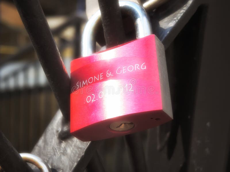 Love Lock As a Symbol of Love and Unity Hanging on a Bridge Railing ...