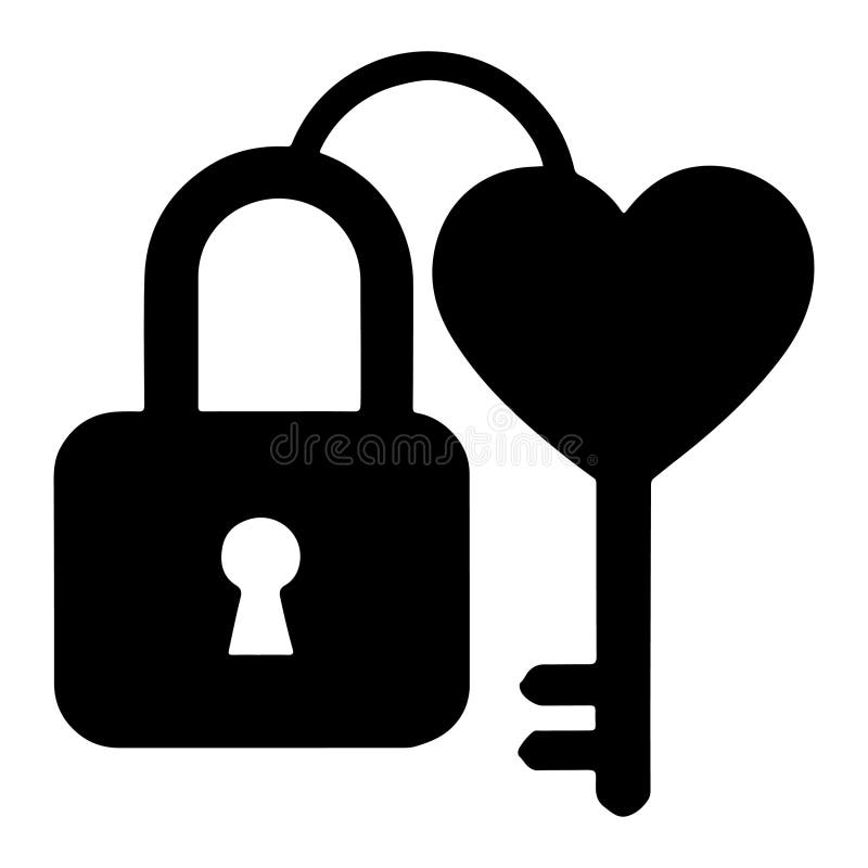 Love Lock Black Icon Vector Design Stock Vector - Illustration of lock ...