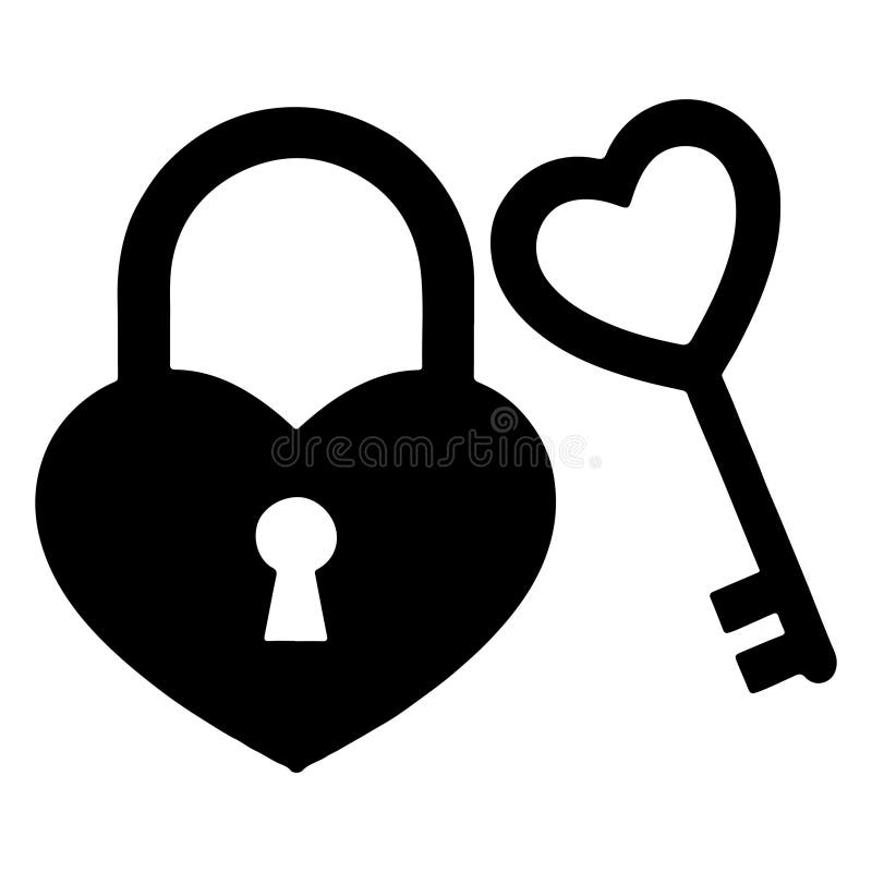 Love Lock Black Icon Vector Design Stock Vector - Illustration of ...