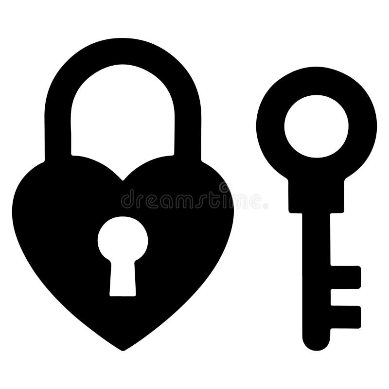 Love Lock Black Icon Vector Design Stock Vector - Illustration of lock ...
