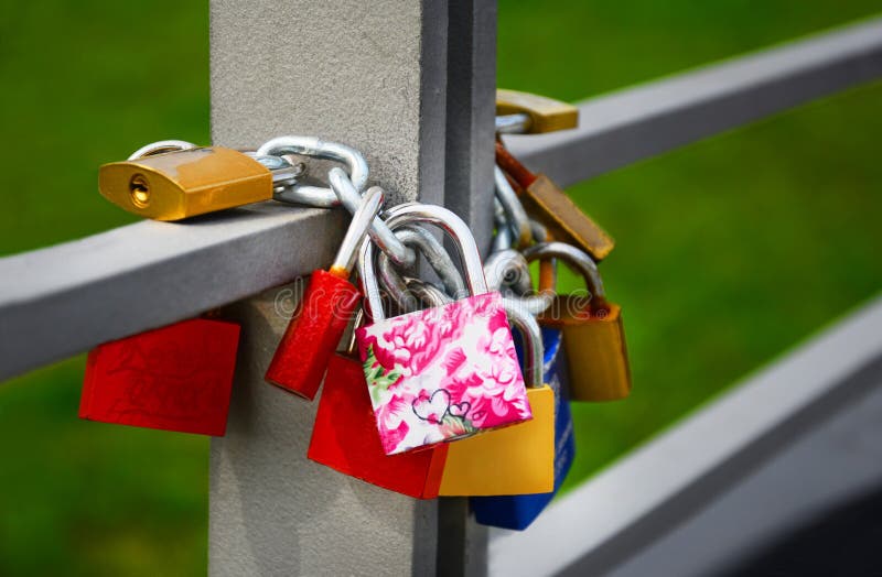 Love lock stock image. Image of rope, colored, lock, love - 58421249