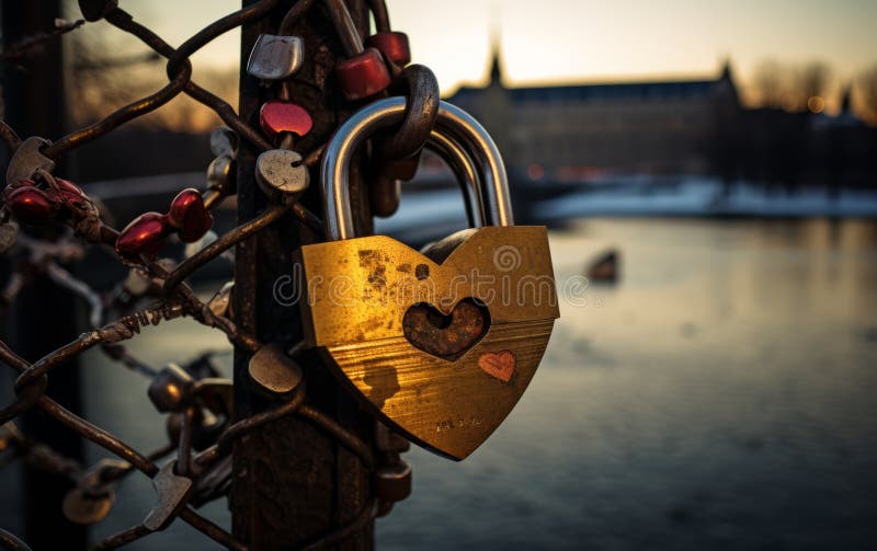 Love Lock Bridge Stock Illustrations – 314 Love Lock Bridge Stock ...