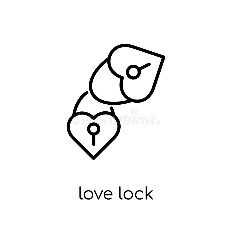 Love Lock Icon from Wedding and Love Collection. Stock Vector ...
