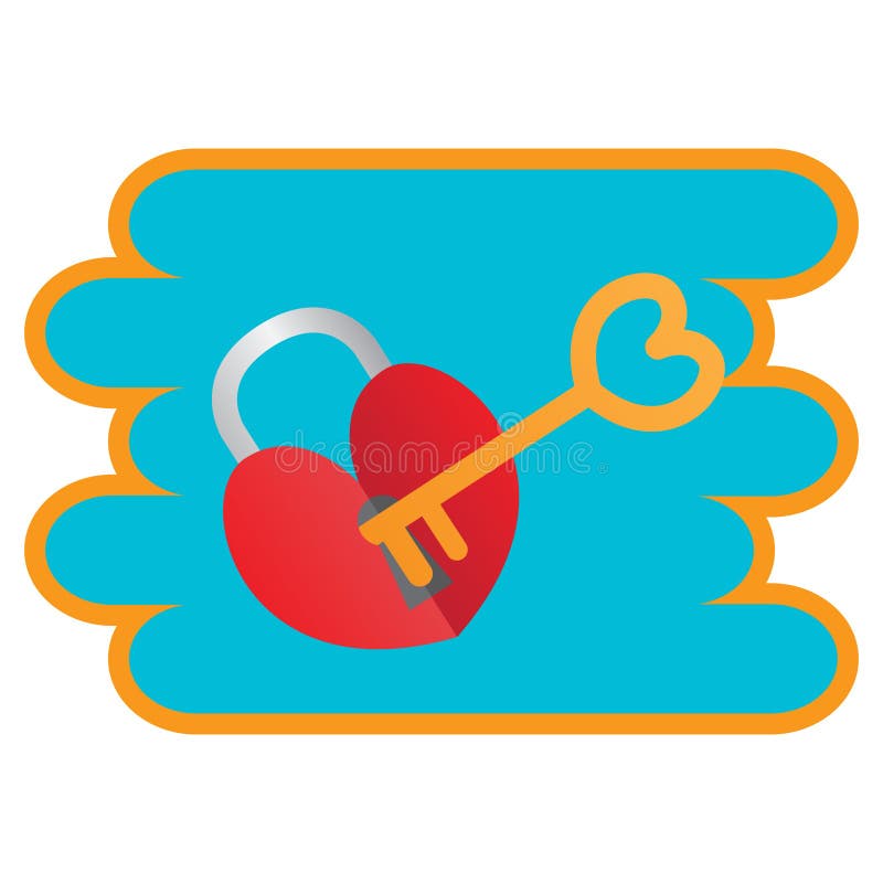 Love Lock and Key. Vector Illustration Decorative Design Stock Vector ...