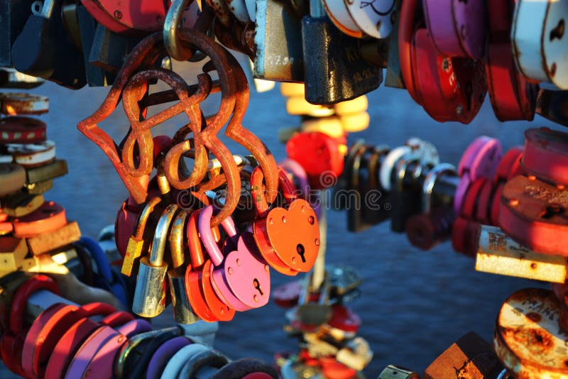 Love Lock in the Shape of a Heart. Iron Heart with Rust Stock Photo ...