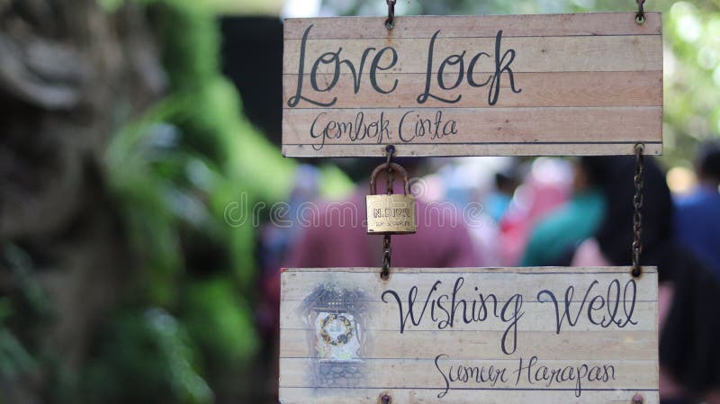 Love Lock Sign (Gembok Cinta Dan Sumur Harapan) Stock Image - Image of ...