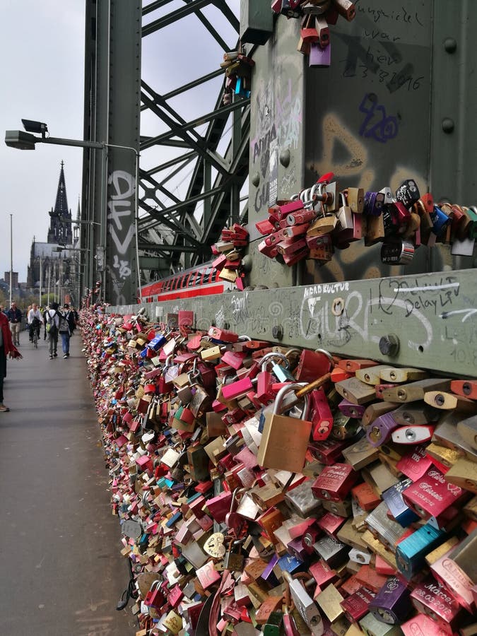 The Love Locks Being Fullfilled Attached on Hohenzollern Bridge Stock ...