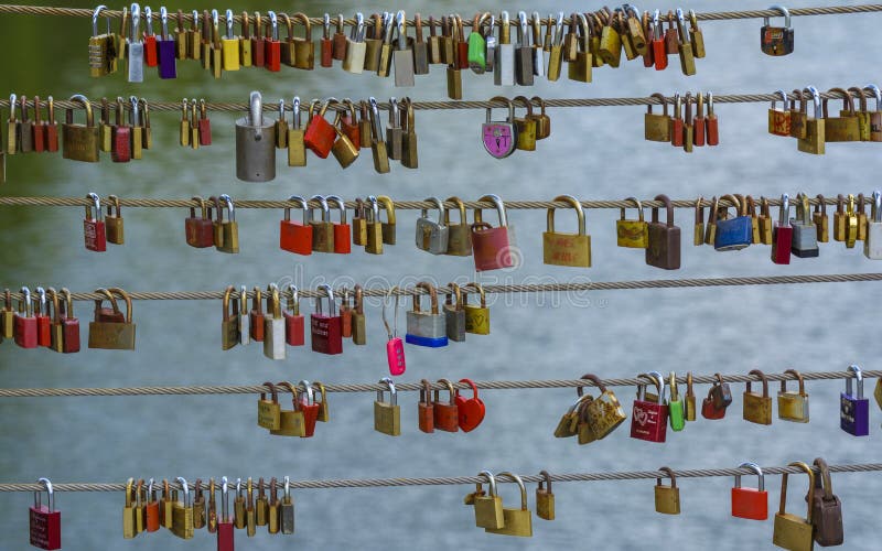 Love locks bridge editorial stock photo. Image of feeling - 53679163