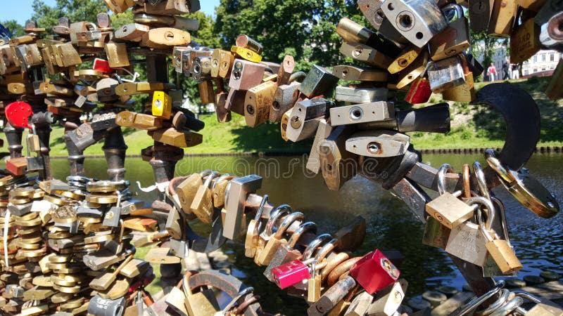 Love locks editorial image. Image of latvia, europe, locks - 73846905