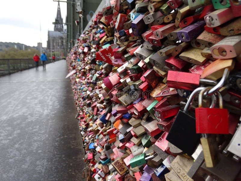 Love Locks Bridge in Dusseldorf, Germany Editorial Photography - Image ...