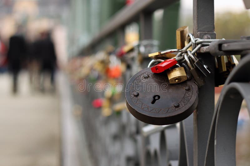Love Locks on Bridge in Germany Stock Image - Image of pont, seine ...