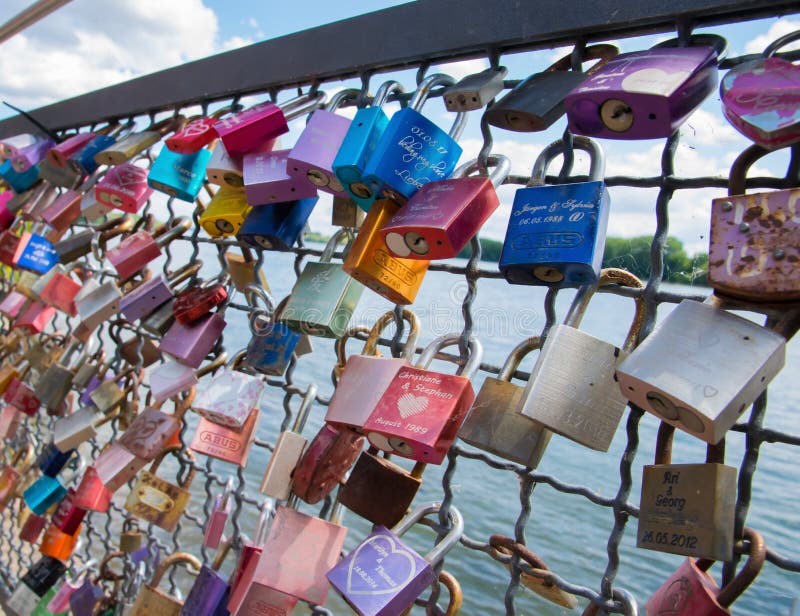 Love Locks at the Bridge in Germany Stock Image - Image of bridge ...