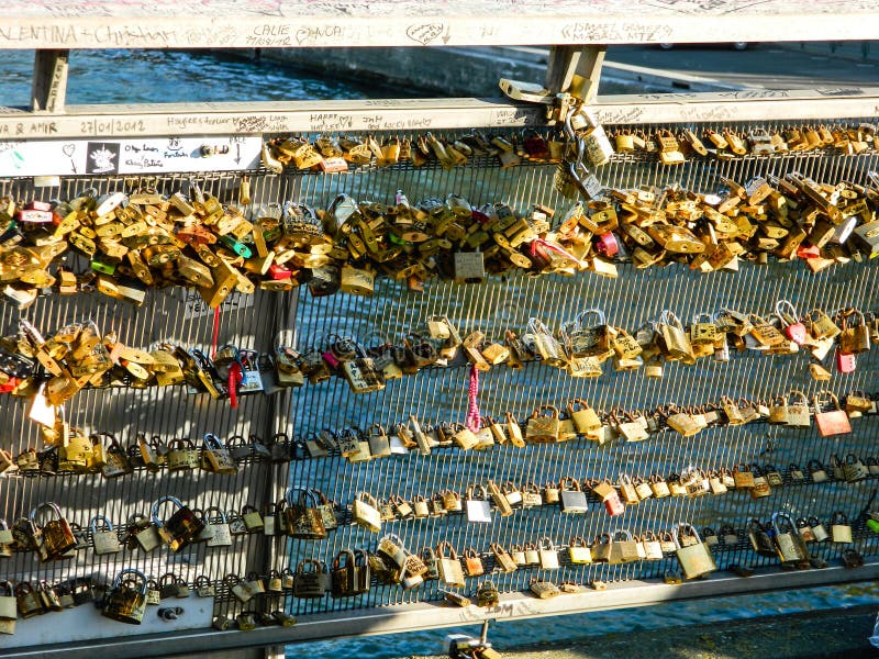 Love Locks on Bridge of Love in Paris Pont Des Arts Editorial Image ...