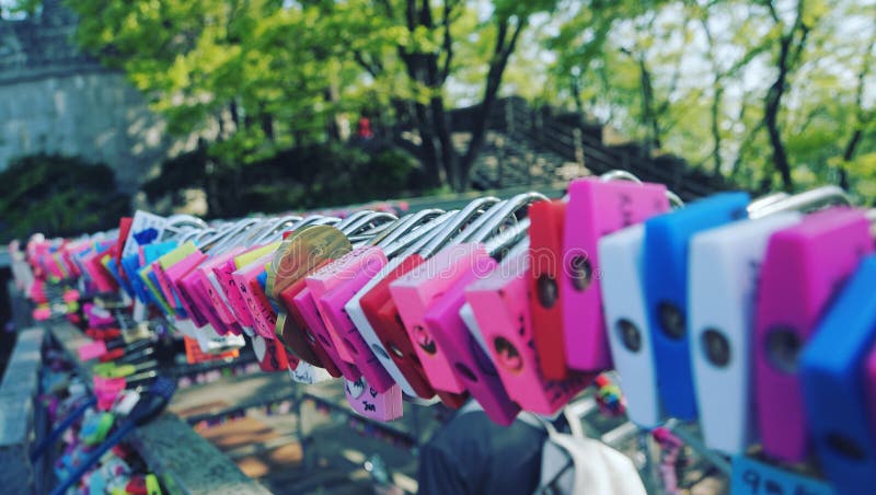 Love locks stock image. Image of namsan, love, cute, forever - 94578657